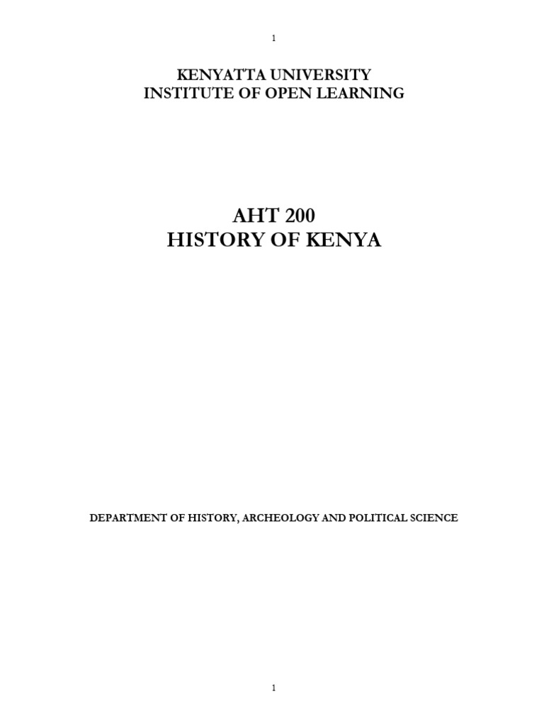 AHT 200 History of Kenya | PDF | Kenya | Homo