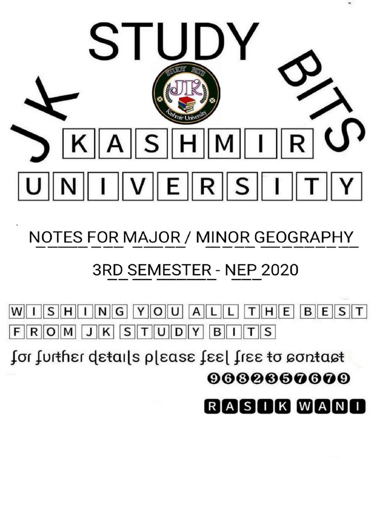 Geography 3rd Sem Major - Minor | PDF