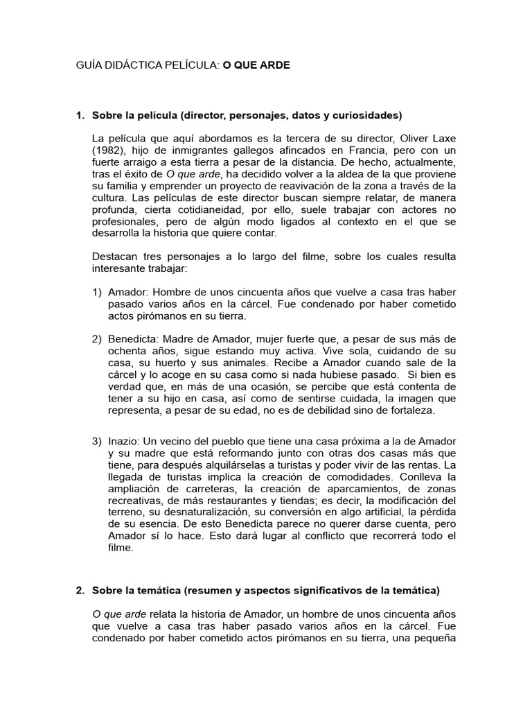 guia-didÃ ctica-o-que-arde | PDF | Maestros