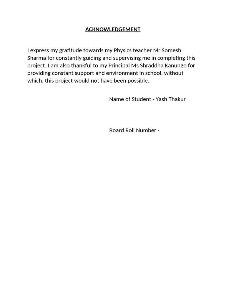Acknowledgement Physics(1) | PDF