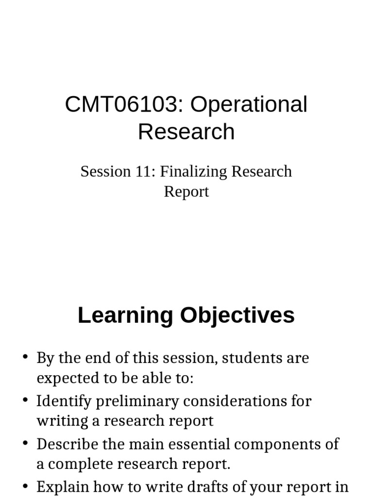 Session 11-Finalizing Research Report | PDF | Methodology | Data