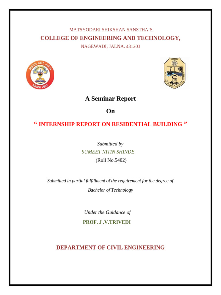 RPORT Sumeet Shinde | PDF | Road Surface