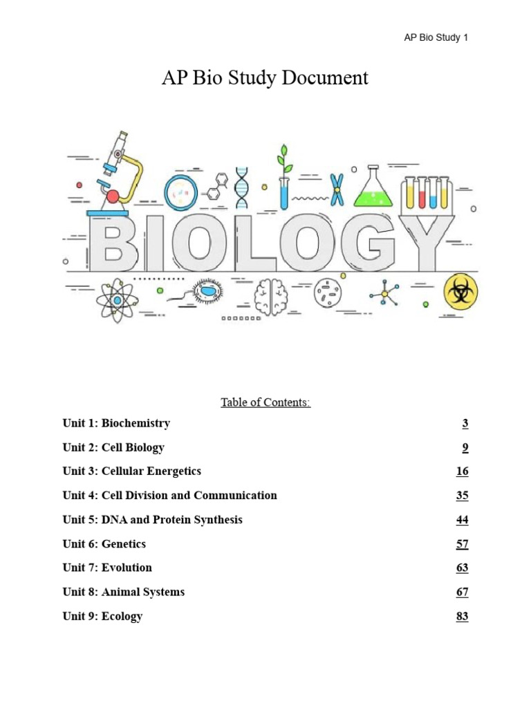 AP Biology Study Guide | PDF | Cell Membrane | Cell (Biology)