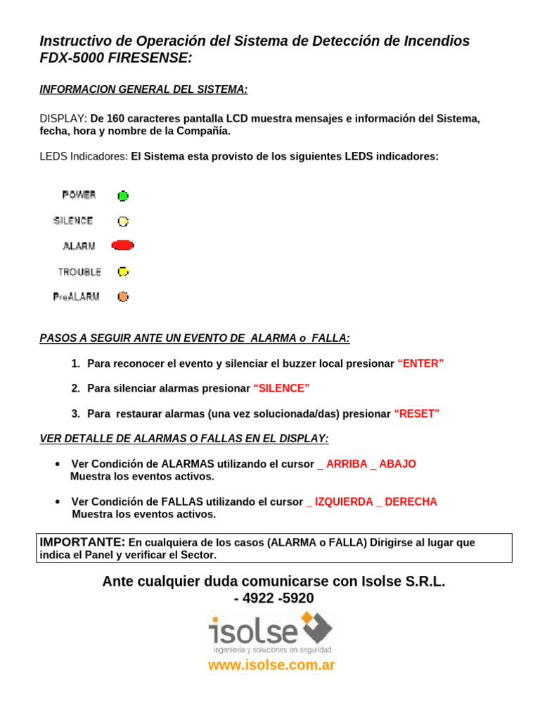 Instructivo FIRESENSE FDX-5000 | PDF