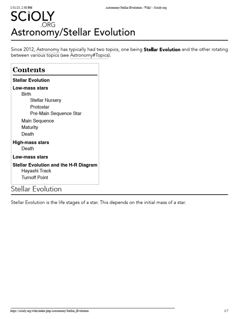 Stellar Evolution | PDF | Stars | Star Formation
