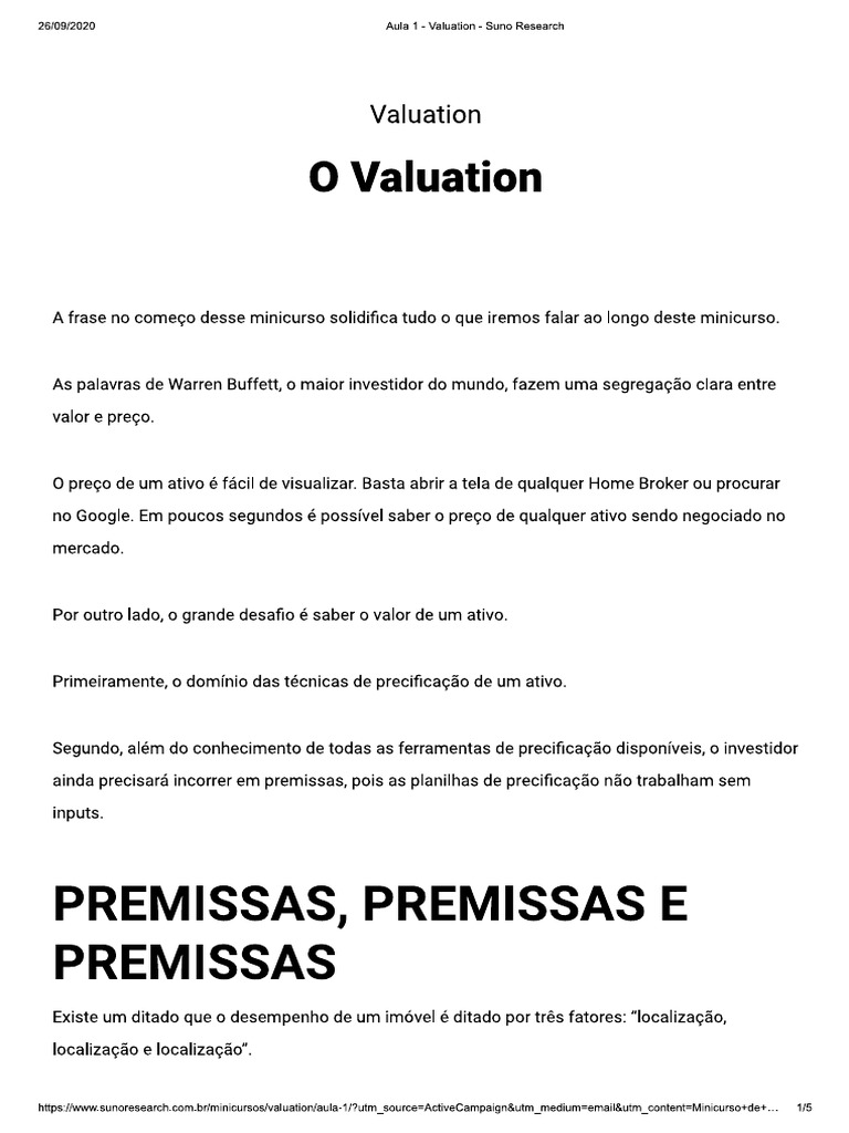 Valuation 1 | PDF