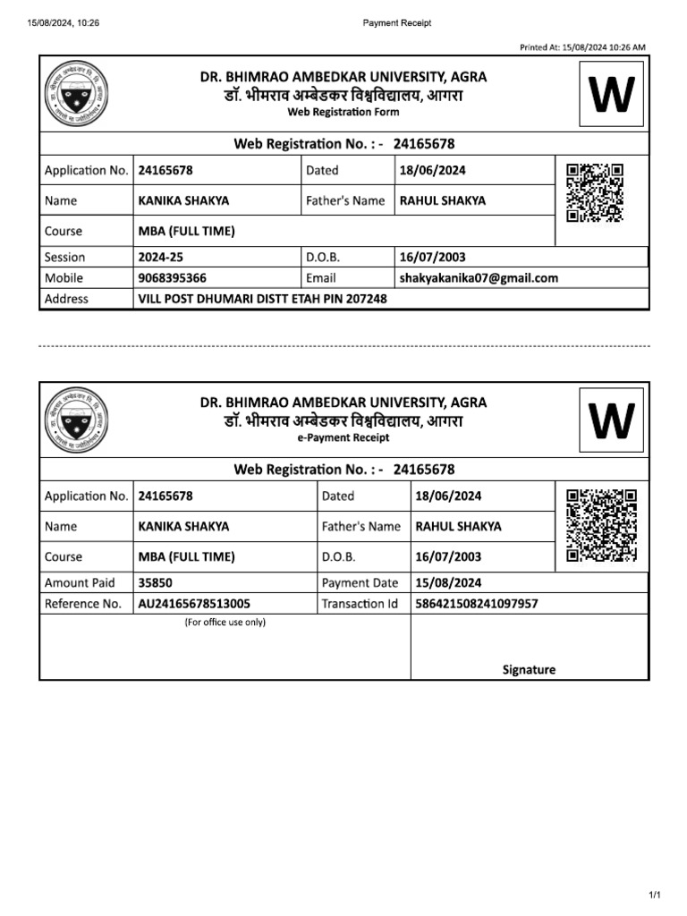 Fees receipt | PDF