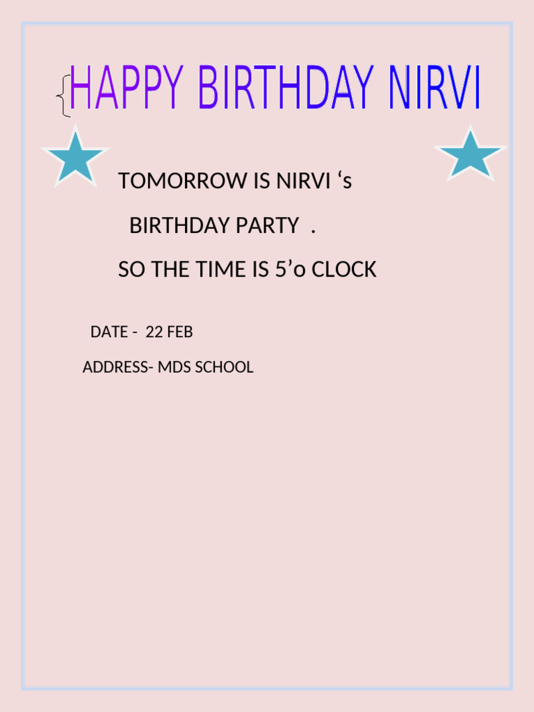 Tomorrow Is Nirvi | PDF