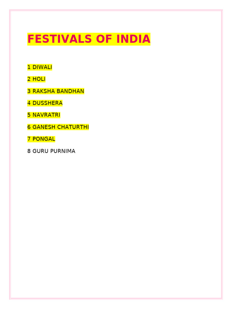 Festivals of India | PDF