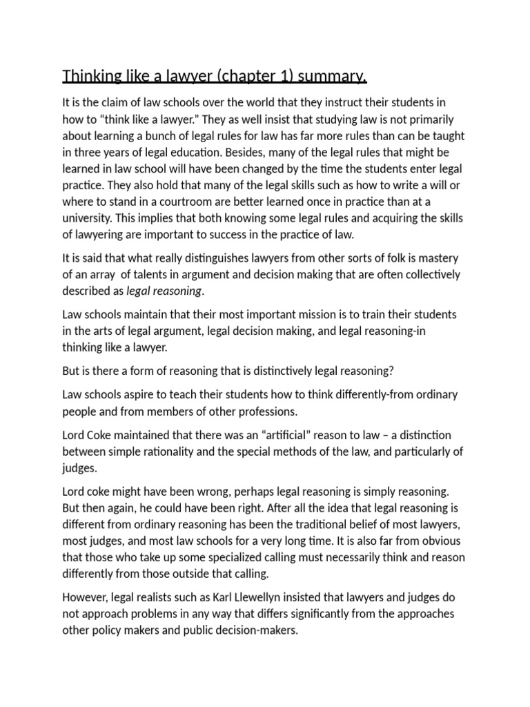 Legal Reasoning: A Lawyer's Mindset | PDF | Reason | Decision Making
