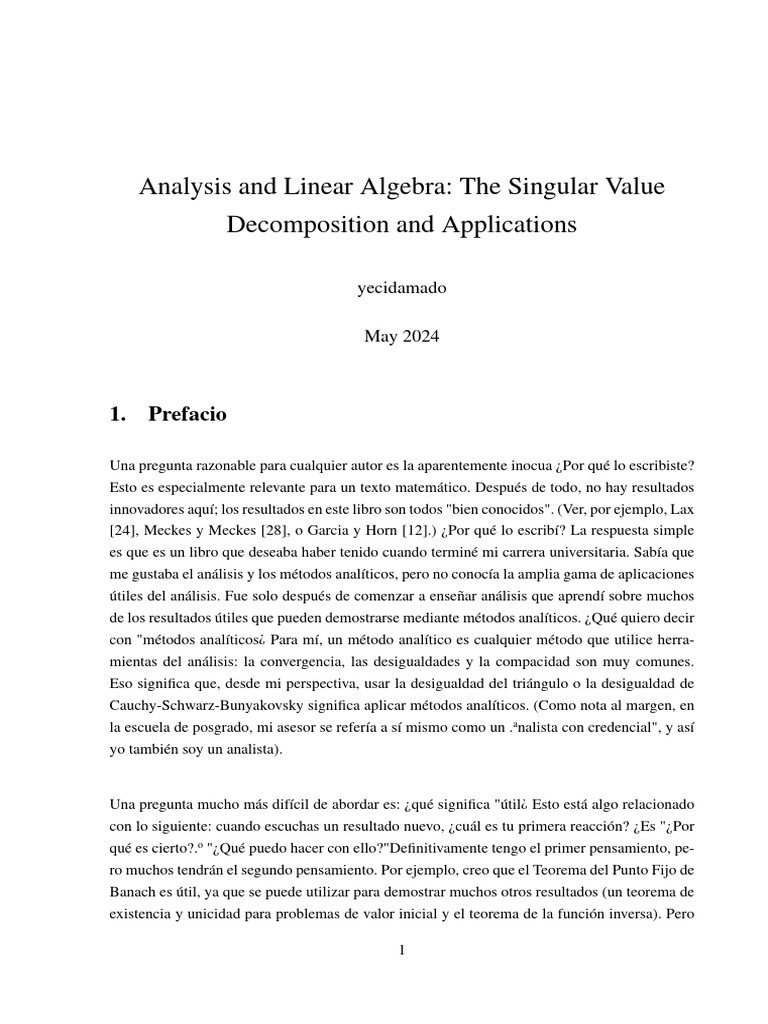 Capitulo 5 SVD 1 10 Español | PDF | Matriz (Matemáticas) | Álgebra lineal