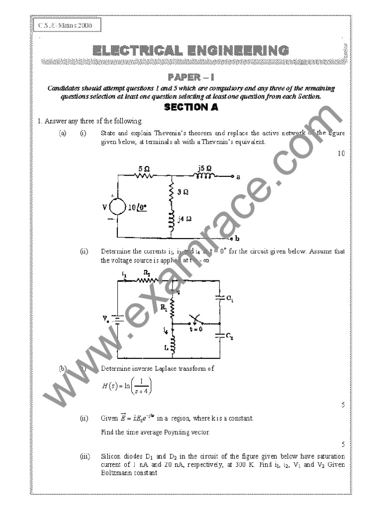 IAS Mains Electrical Engineering 2006 | PDF