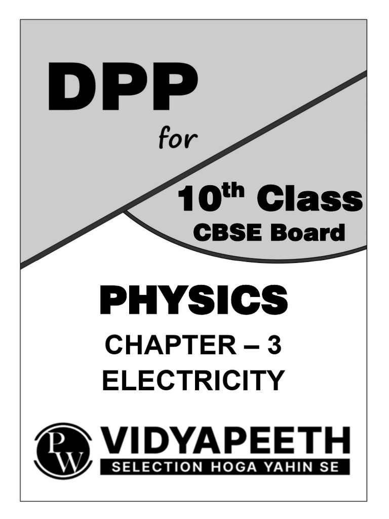 Electricity _ DPPs __ SOSE 10th Foundation | PDF | Electrical Resistance And Conductance ...