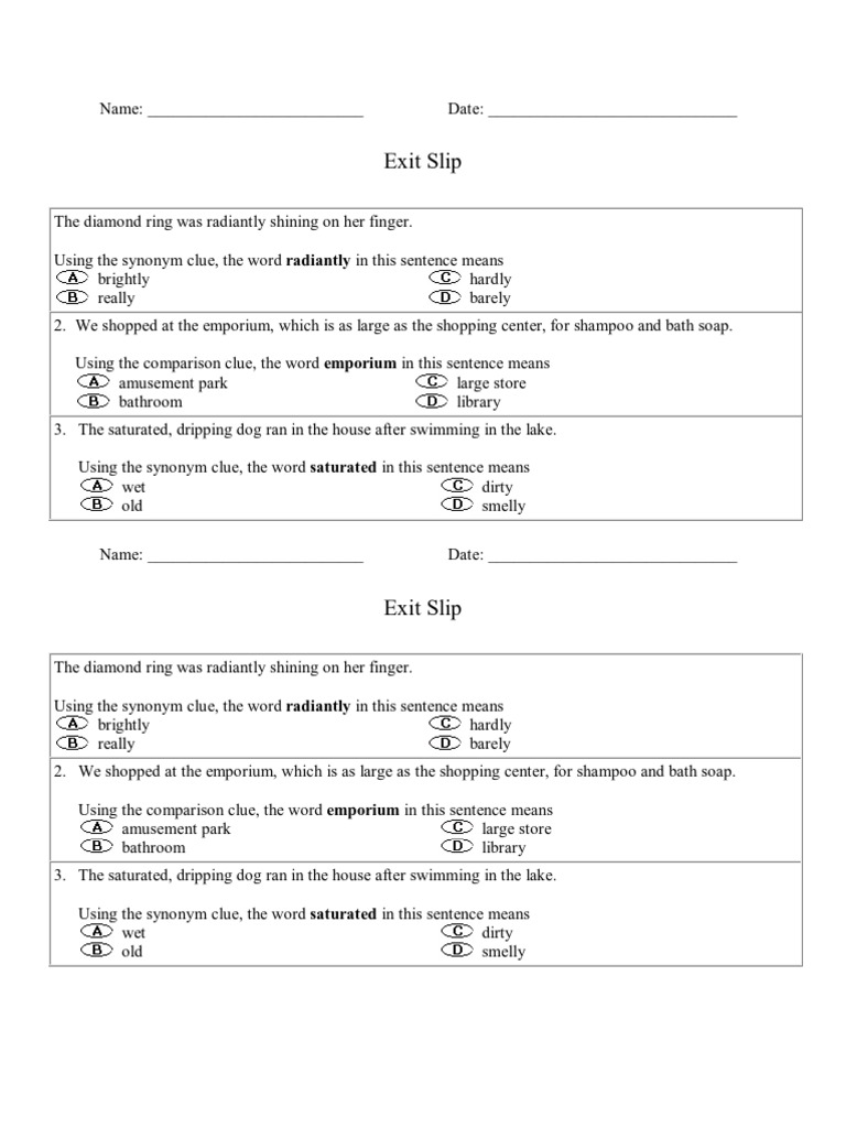 Context Clues Worksheets | PDF