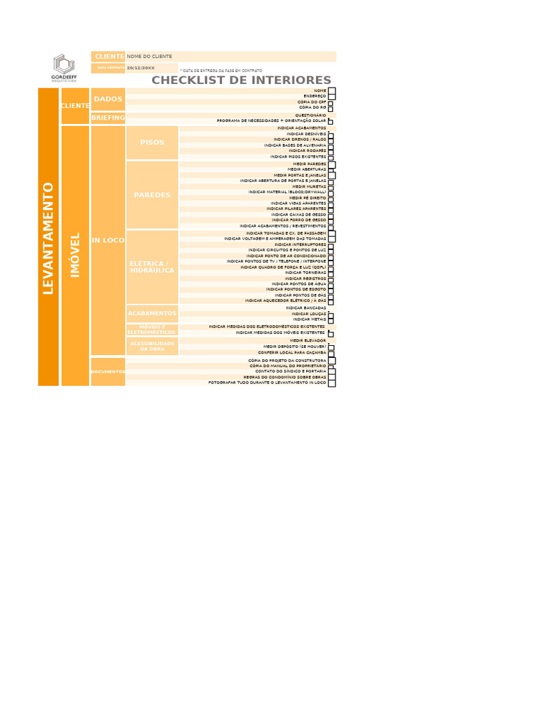 0000 - Checklist de Interiores | PDF | Chuveiro | Drywall