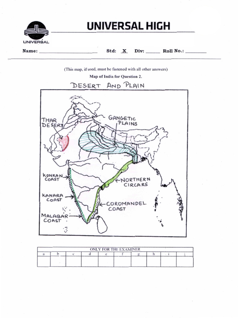 Map Work - Geography-Grade 10 - CICSE (2024-25) | PDF
