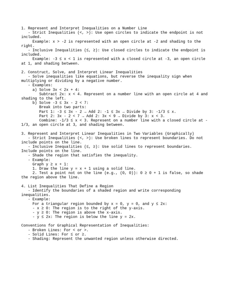 Inequalities Representation | PDF
