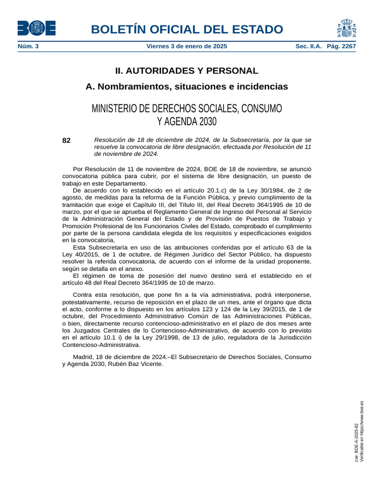 Boe A 2025 82 | PDF | Gobierno | Esfera pública