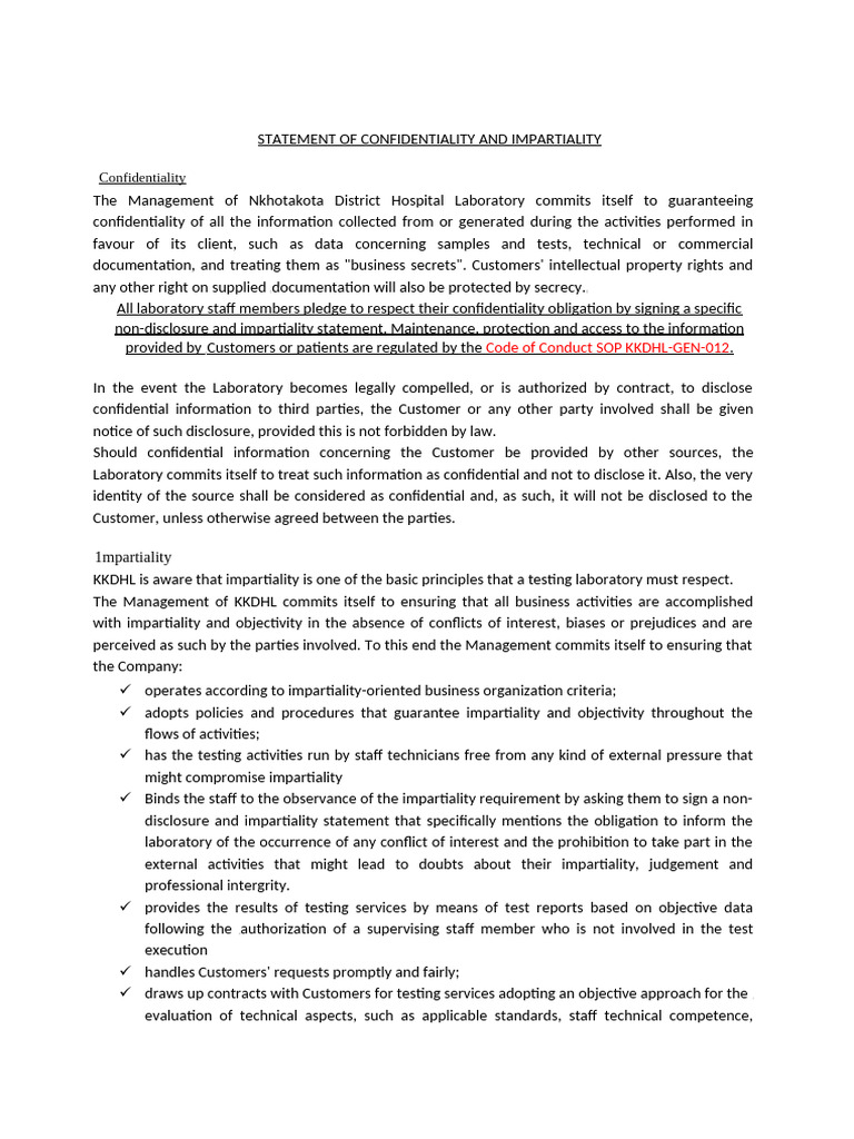 statement_of_confidentiality_and_impartiality | PDF | Confidentiality ...
