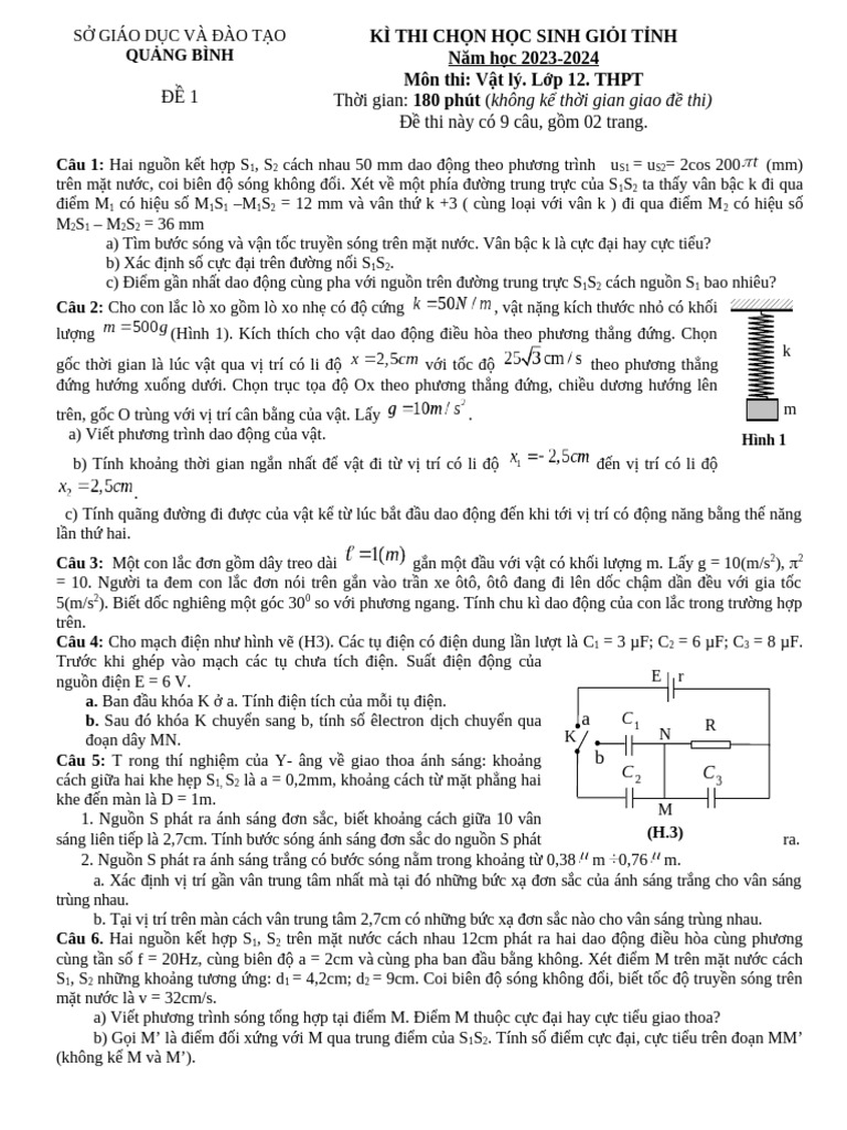 Đề 1 HSG 11 | PDF
