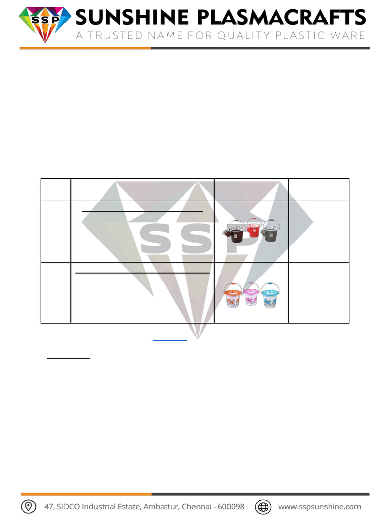 SSP - Sunshine - Bucket Qoutation | PDF