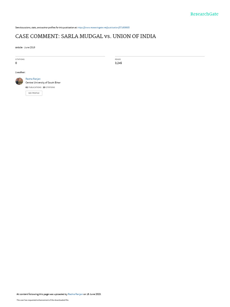 Case Commentary | PDF | Marriage | Social Institutions