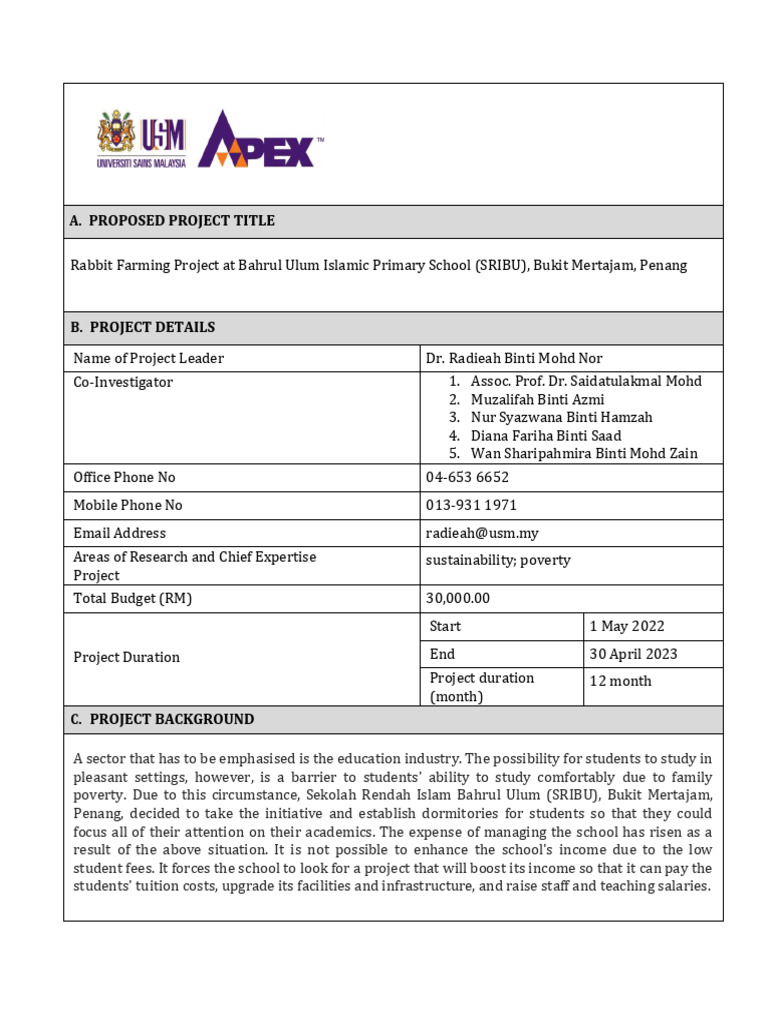 Proposal I Done | PDF | Agriculture | Food Industry