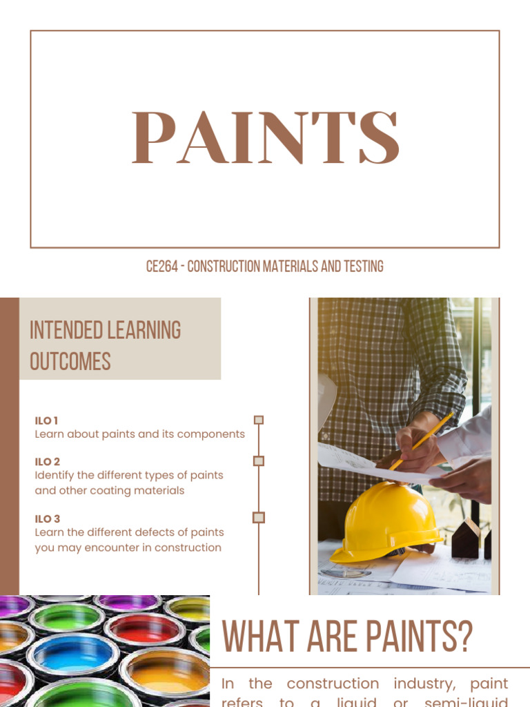 Construction Materials: Paint Types & Uses | PDF | Paint | Coating