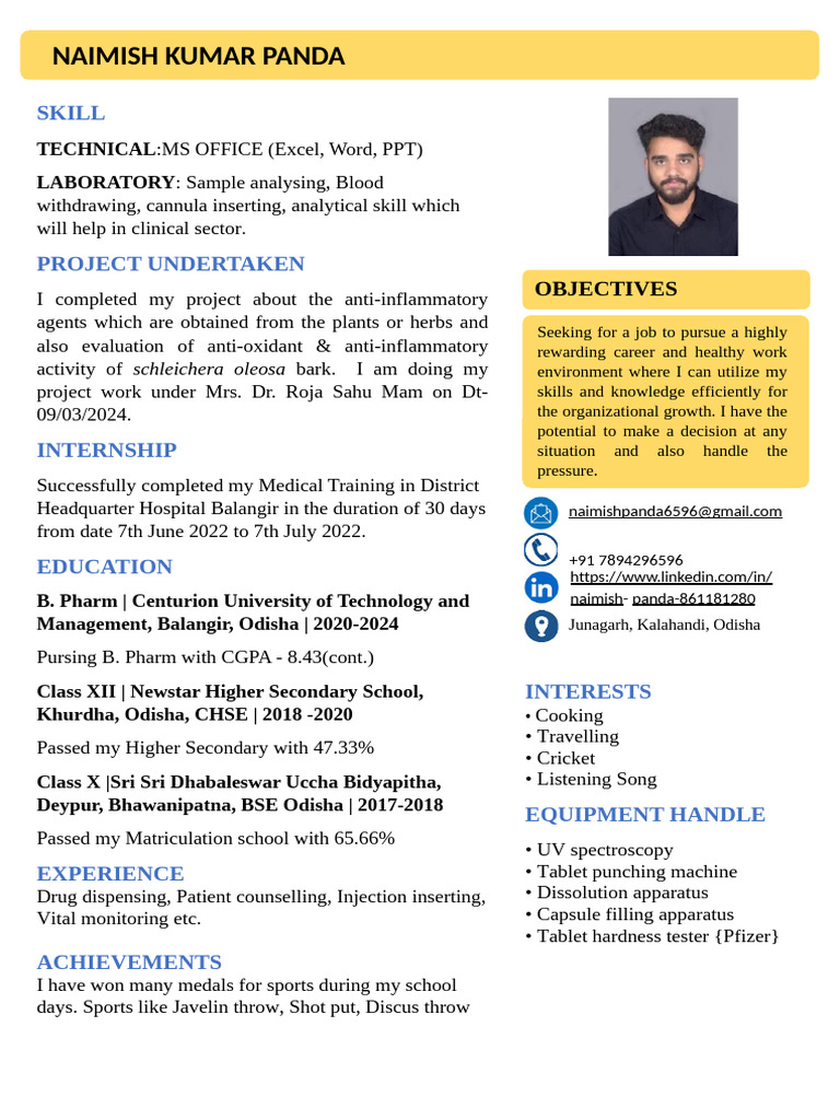 RAJA CV word 1 | PDF | Tablet (Pharmacy) | Medicine