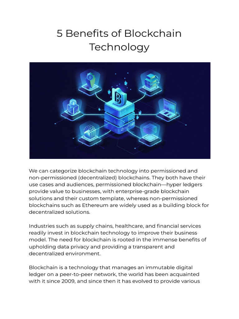 Top 5 Blockchain Benefits Explained | PDF | Information Technology ...