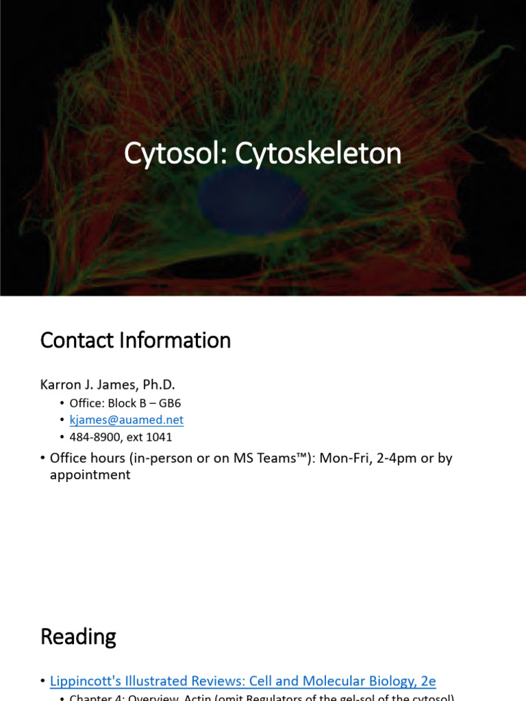 Cytoskeleton F2022 STUDENTS | PDF | Cytoskeleton | Microtubule