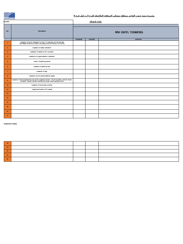 MV Towers Checklist1 | PDF