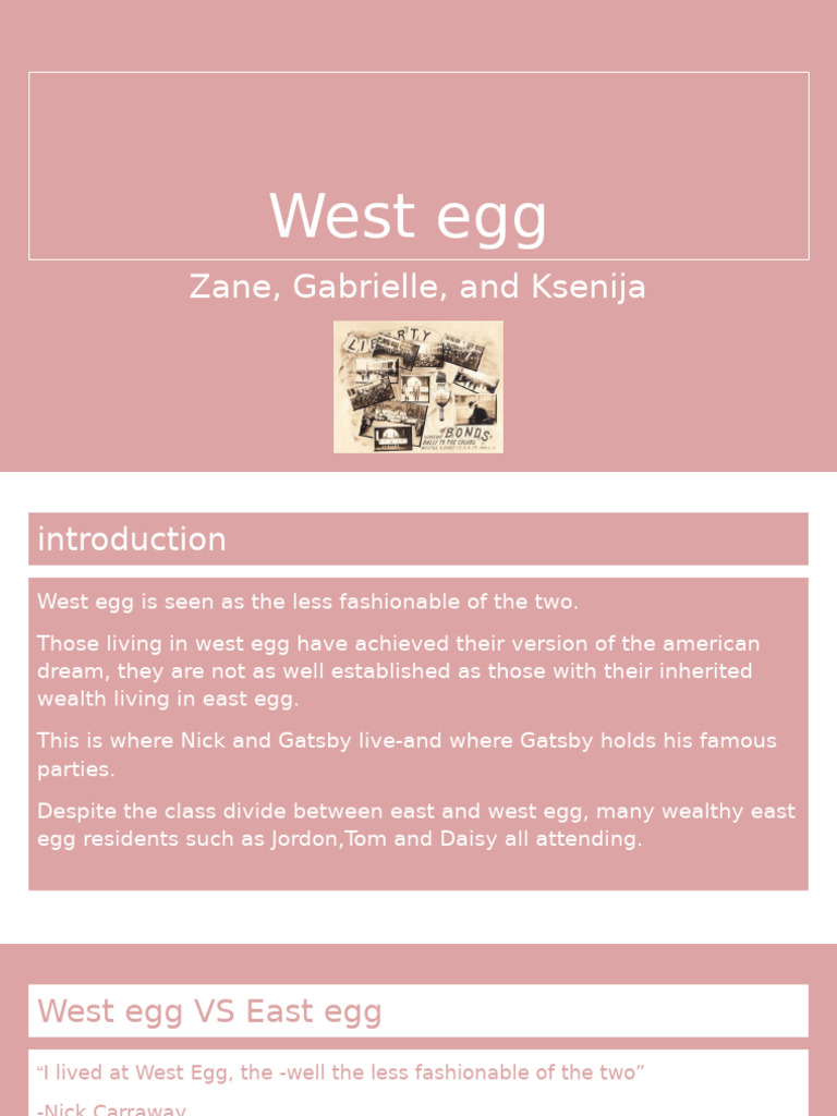West Egg: The New Money Divide | PDF | The Great Gatsby