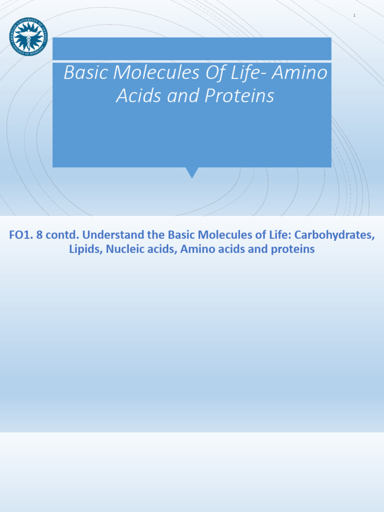 BB FO1. 8 4 Amino Acids & Proteins LECTURE PPT F2022 RSebastian | PDF | Amino Acid | Alpha Helix