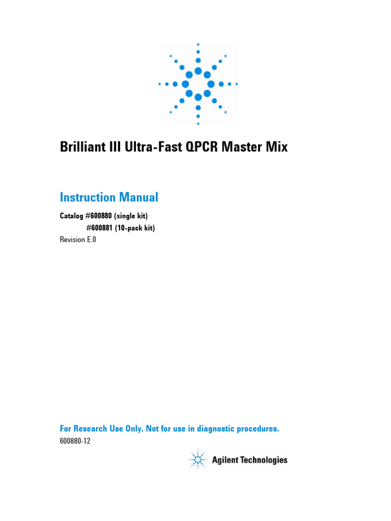 Brillant III Ultra-Fast QPCR | PDF | Polymerase Chain Reaction | Real ...