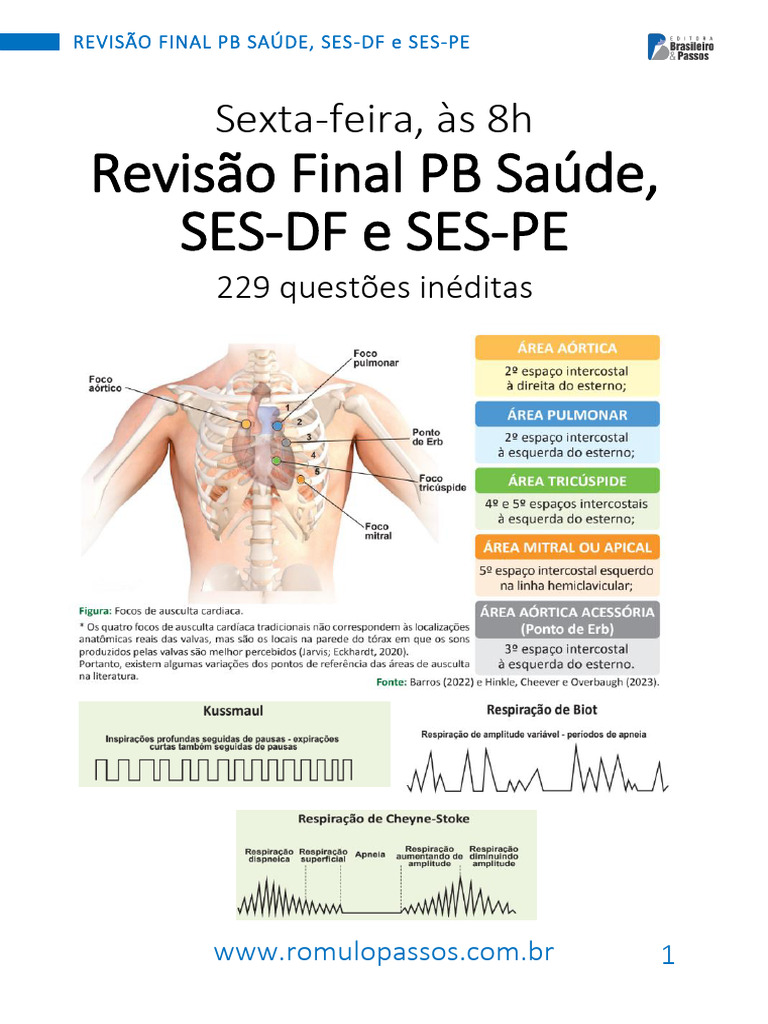 Revisão Final PB Saúde, SES-DF e SES-PE | PDF | Dor | Cura