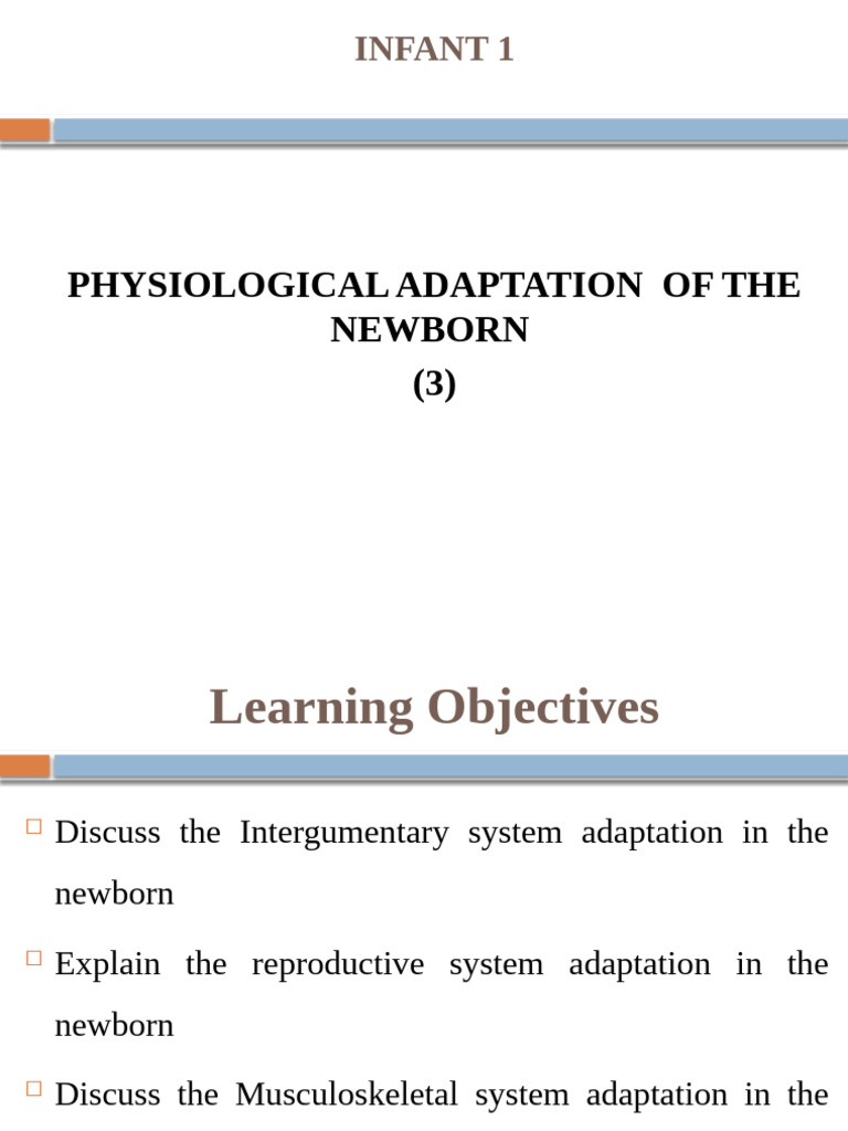 Newborn Physiological Adaptations | PDF | Infants | Skin
