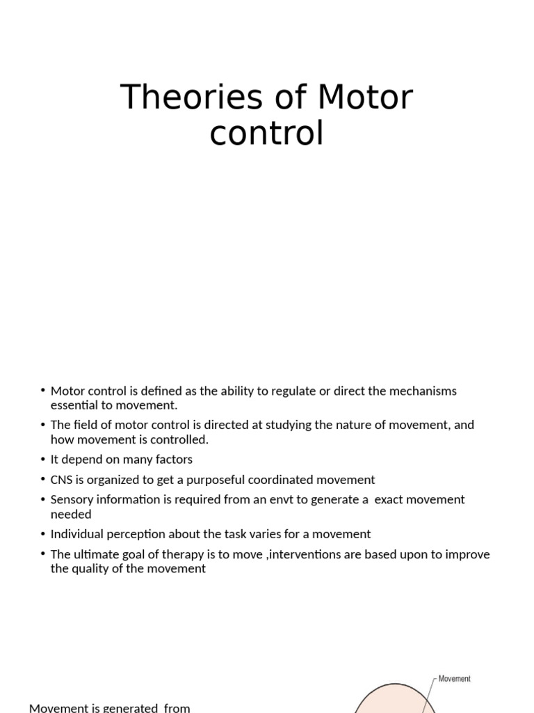 Theories of Motor Control | PDF | Motor Control | Nervous System