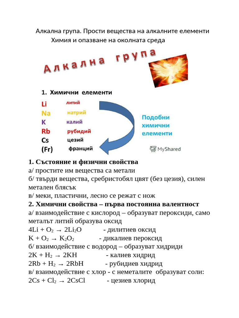 Алкална група Прости вещества на алкалните елементи Pdf