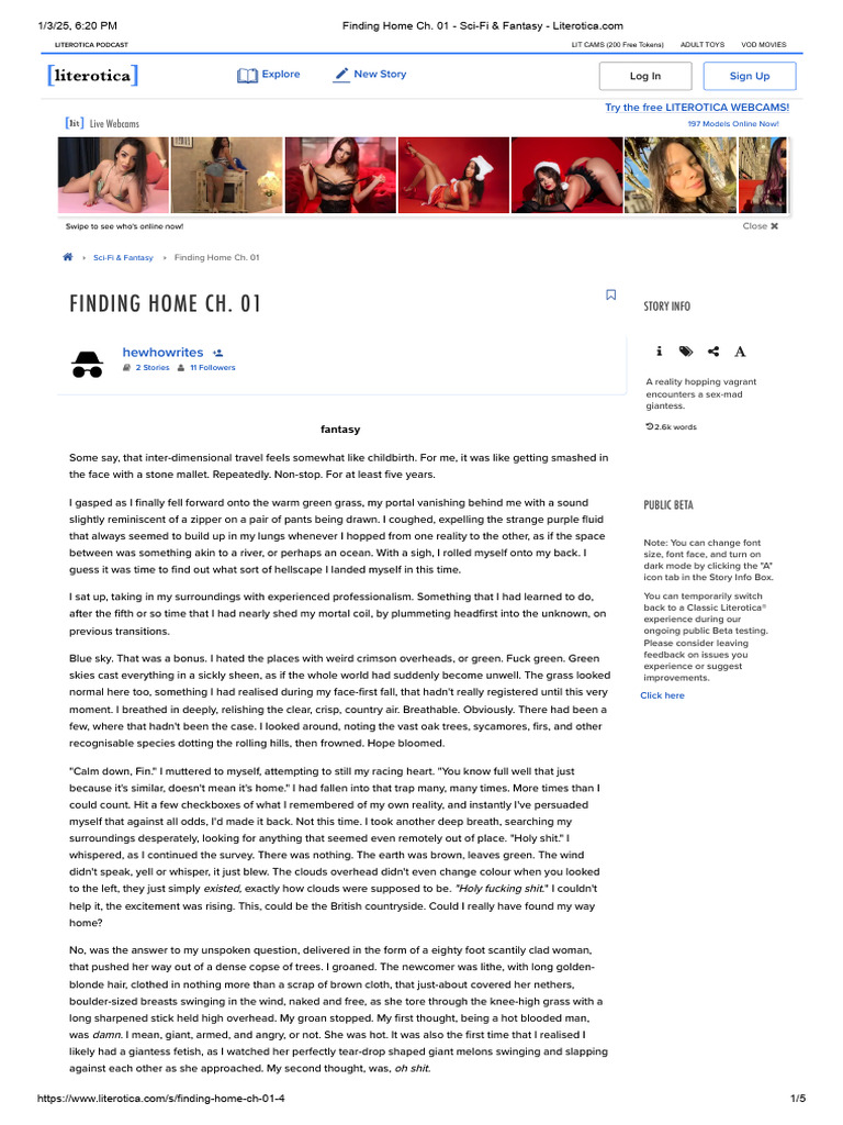 Finding Home Ch. 01 - Sci-Fi & Fantasy - Literotica.com | PDF