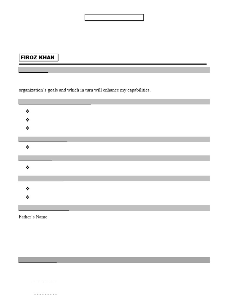 FIROZ KHAN CV | PDF