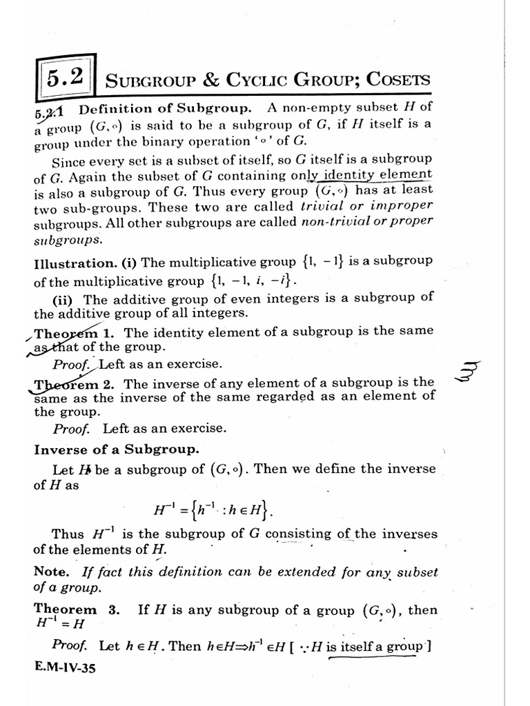 CH 2 - Subgroup - Cyclic Group | PDF