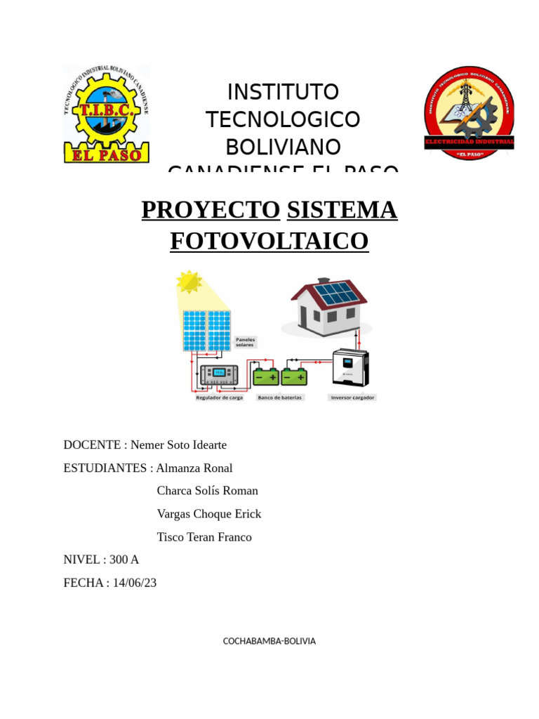 Pro Yec Tito | PDF | Ingenieria Eléctrica | Fotovoltaica