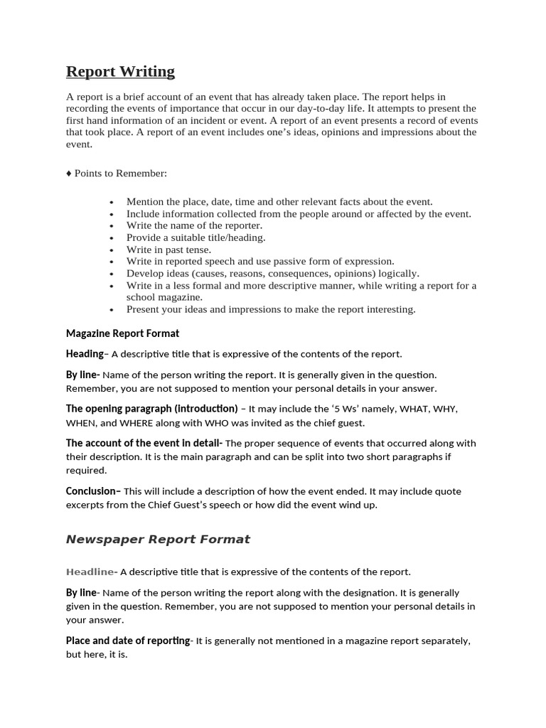 Report Writing | PDF