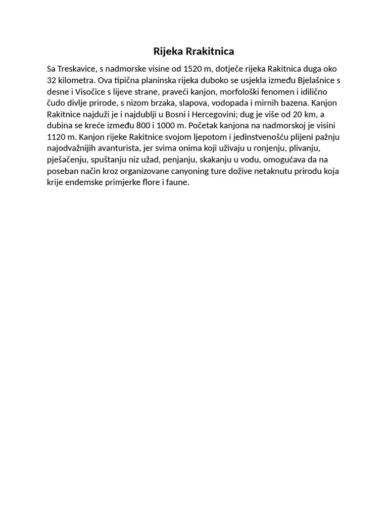 Rijeka Rrakitnica | PDF