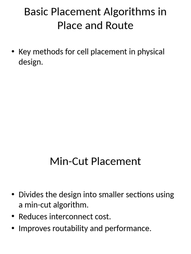 Basic Placement Algorithms in P&R | PDF