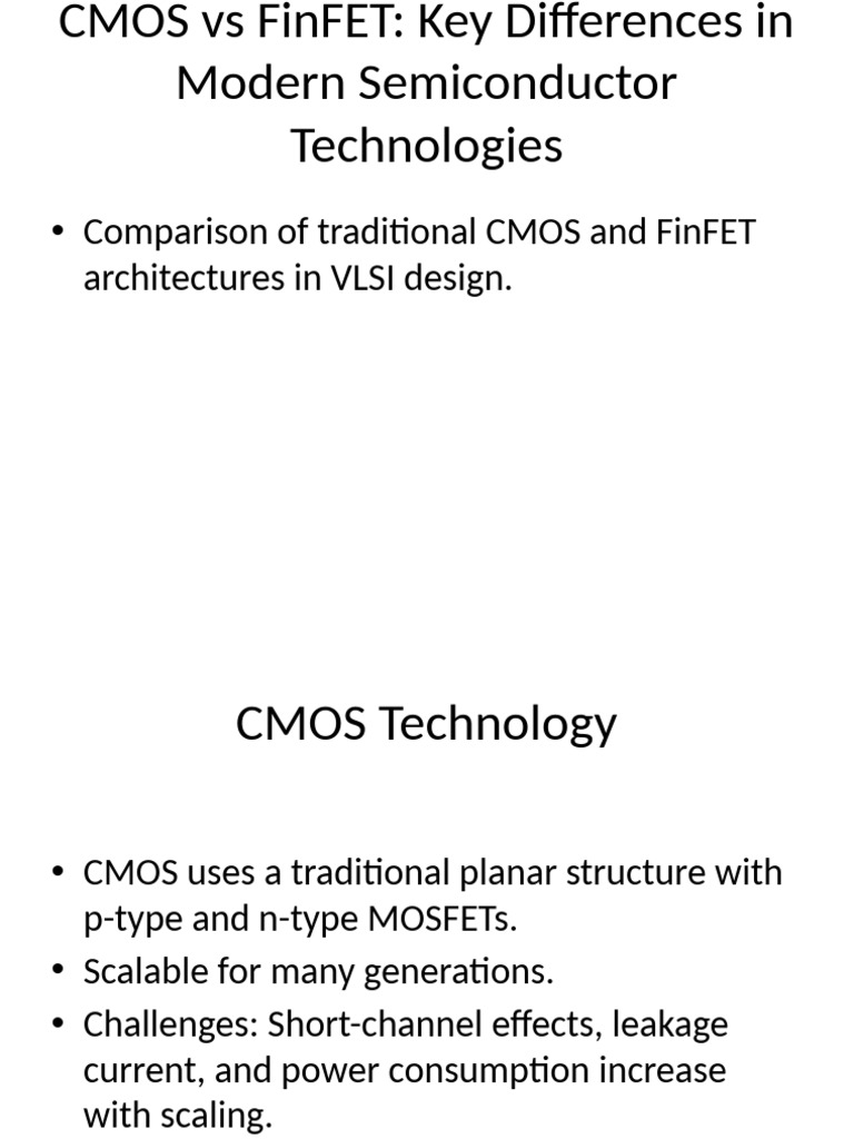 CMOS Vs FinFET Differences | PDF