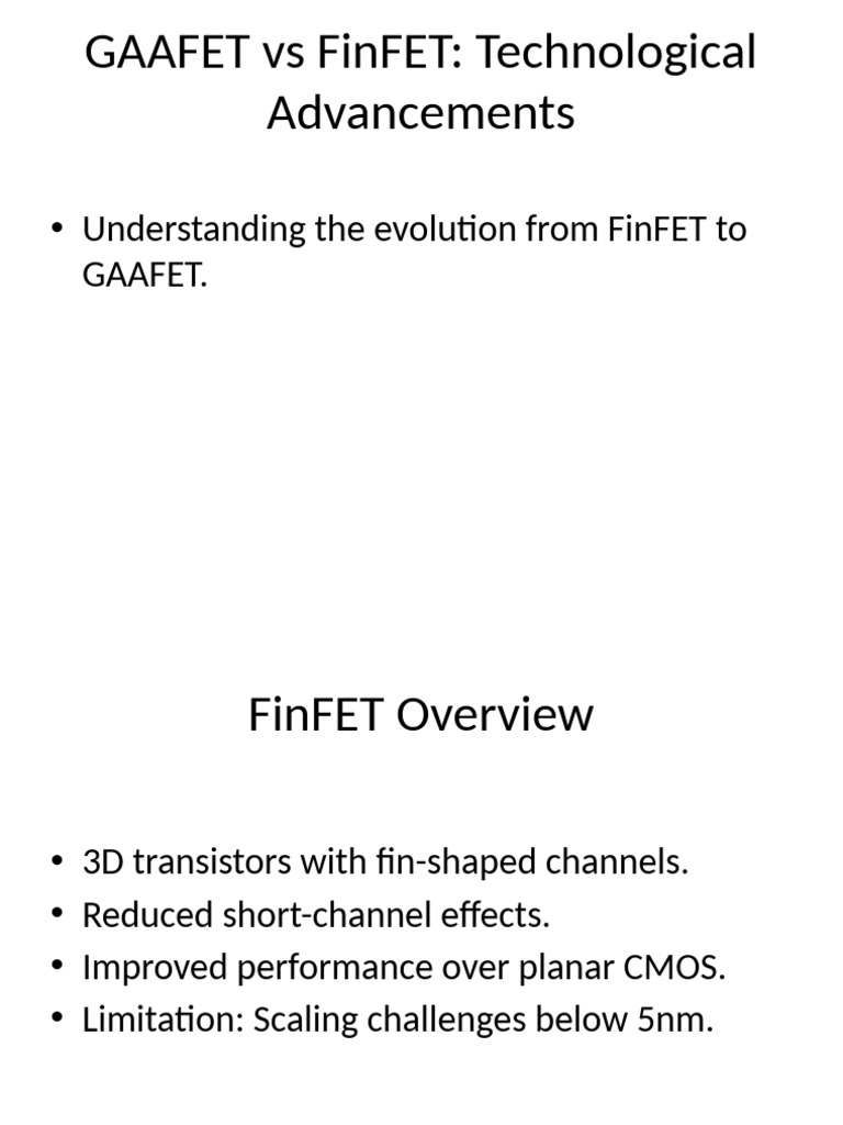 GAAFET Vs FinFET Differences | PDF