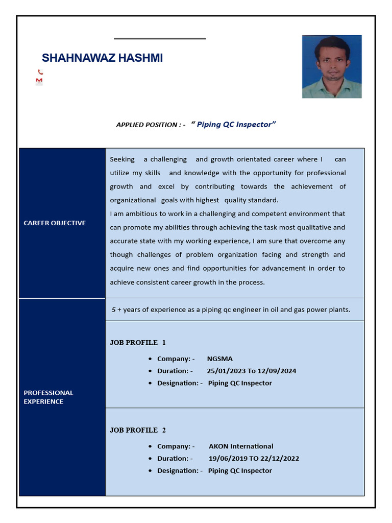 CURRICULUM VITAE-02 - Copy - 1 | PDF | Nondestructive Testing