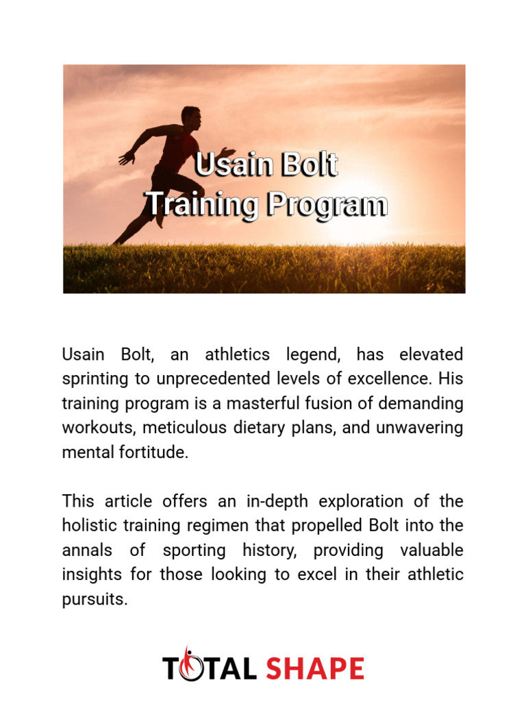Usain Bolt's Comprehensive Training Guide | PDF | Strength Training ...